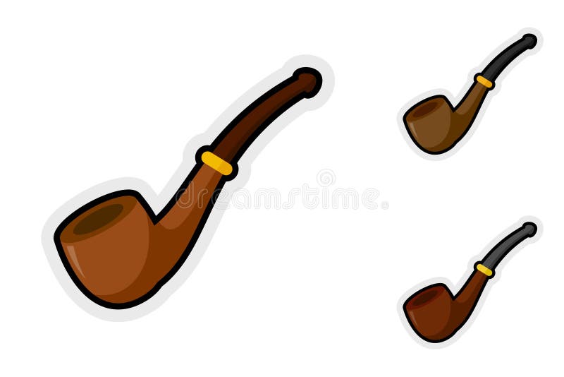 Note Sticker Set with Smoking Pipe Stock Vector - Illustration of ...