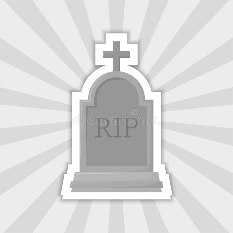 Note Sticker with Tombstone, Vector Stock Vector - Illustration of ...
