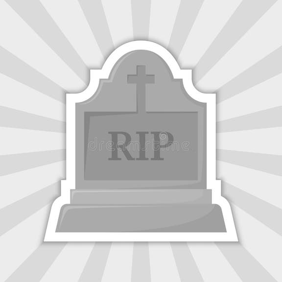 Note Sticker with Tombstone, Vector Stock Vector - Illustration of ...
