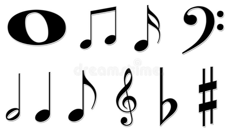 Music Notes with Working Paths Stock Vector - Illustration of notes ...