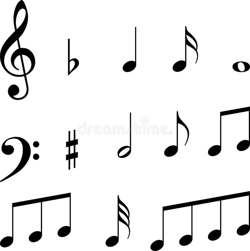 Music Notes Symbols Set, Staves and Note Lines Stock Vector ...