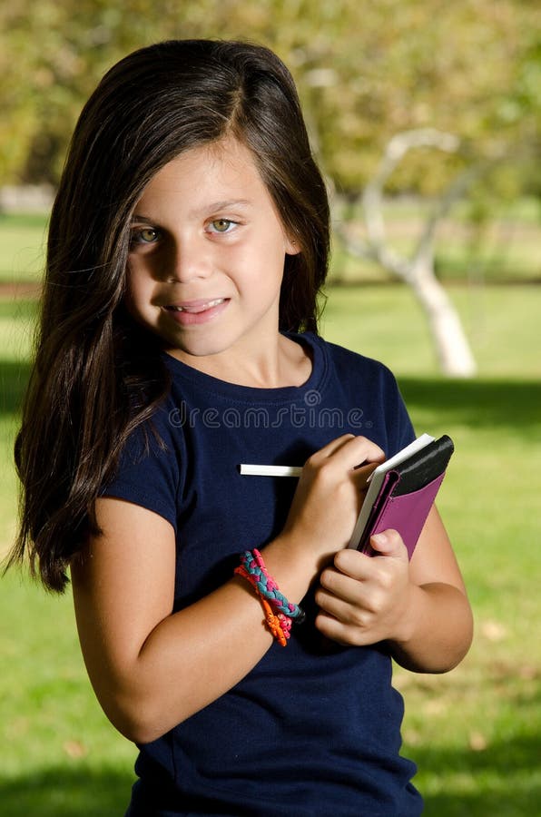 Note taking stock photo. Image of child, girl, years - 27056278