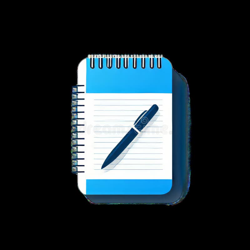 Note-Taking App Icon Featuring a Notepad and Pen Stock Illustration ...