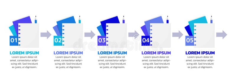 Note Taking Blue Infographic Chart Design Template Stock Vector ...