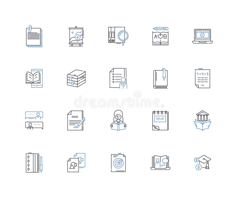 Note-taking-recording Line Icons Collection. Scribble, Jot, Write, Note ...