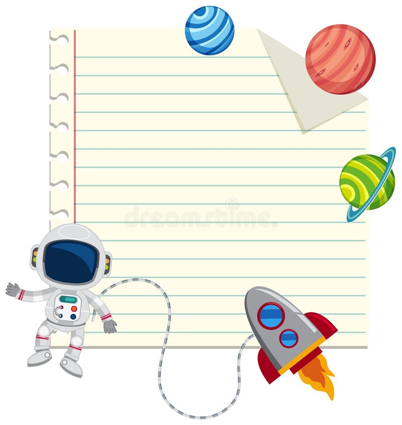 Note template space theme stock vector. Illustration of concept - 149494394