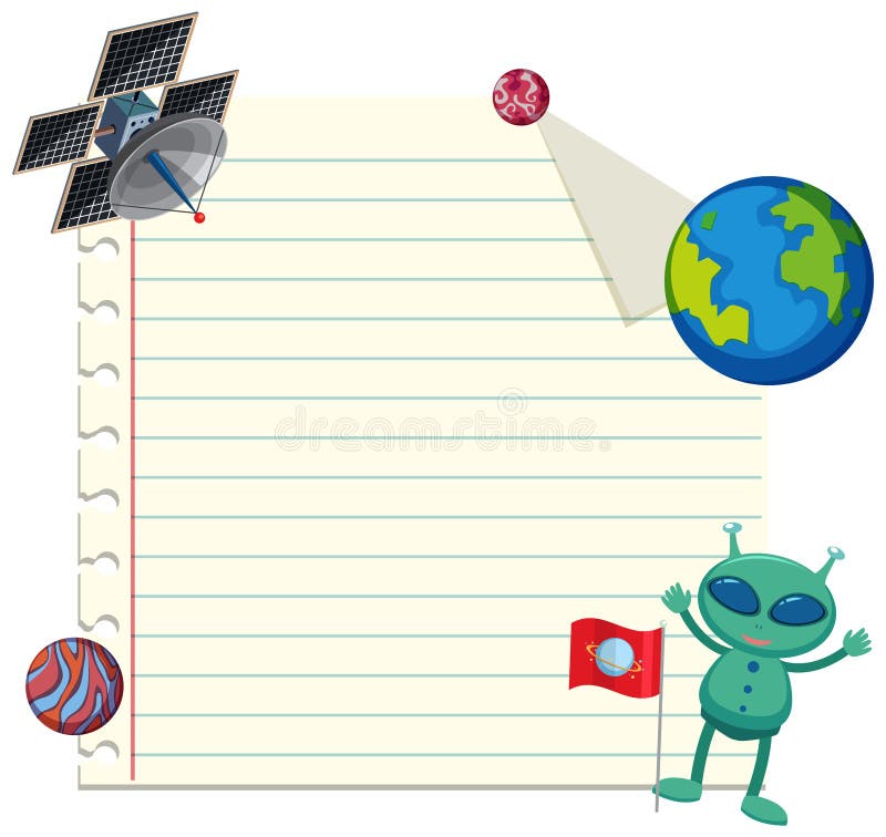 A Note Template Space Theme Stock Illustration - Illustration of icon ...