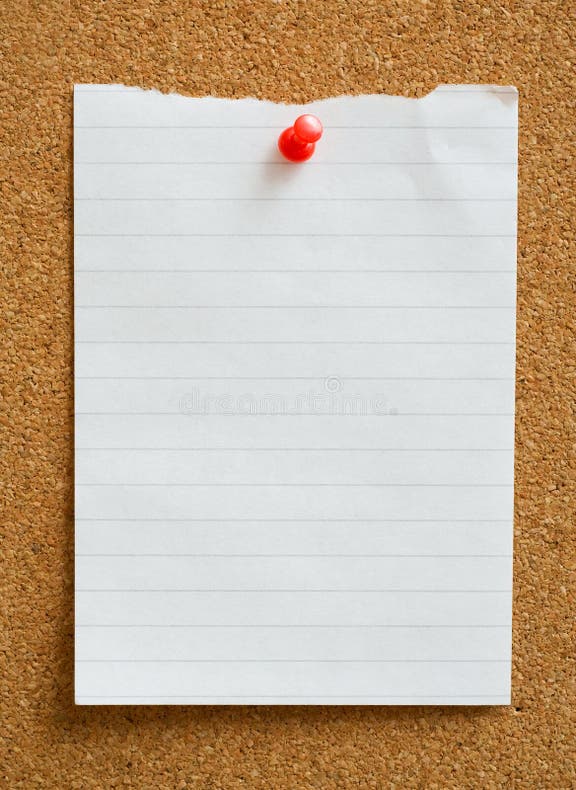 Note with thumbtack. stock photo. Image of board, posting - 5043208