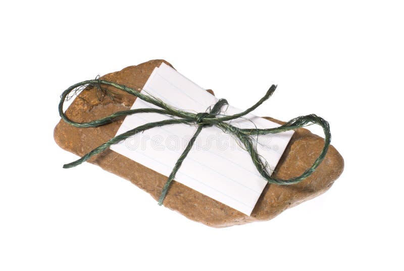 Note tied to rock stock image. Image of communication - 6493993