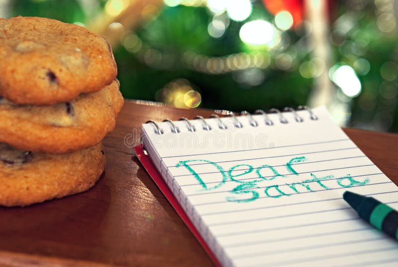 Note to Santa with cookies stock photo. Image of green - 36339976
