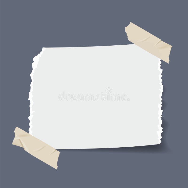 Note Torn Paper Realistic Vector Illustration Stock Vector ...