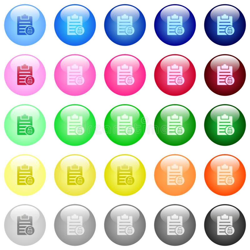 Note Unlock Icons in Color Glossy Buttons Stock Vector - Illustration ...