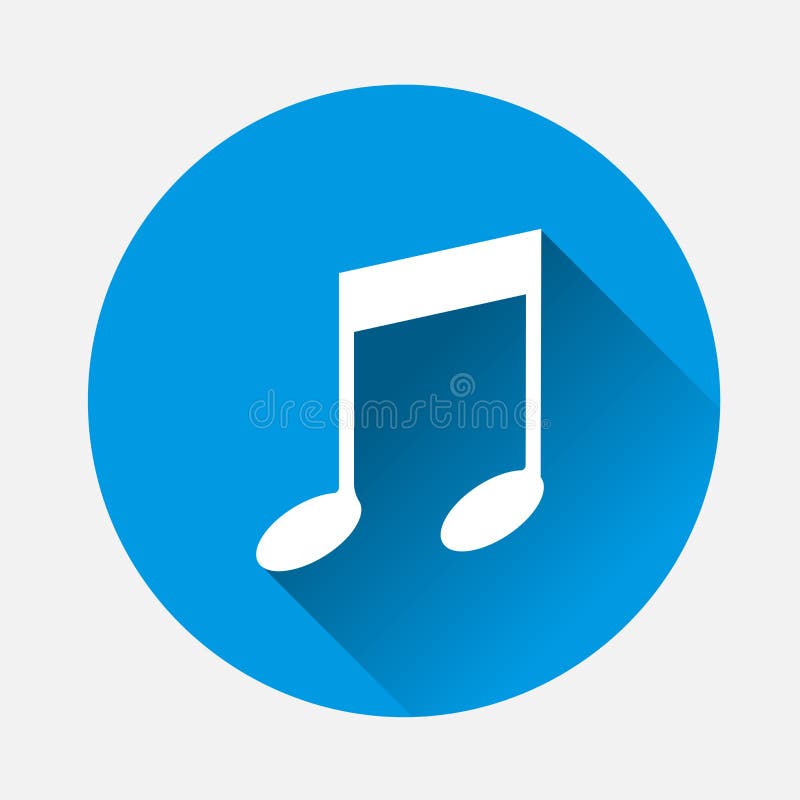 Blue music note symbol stock vector. Illustration of shiny - 23724908