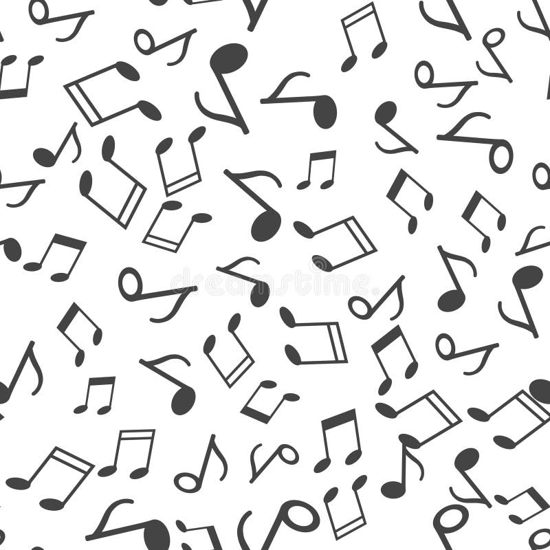 Note Vector Icon. Music Note Seamless Pattern on a White Background ...