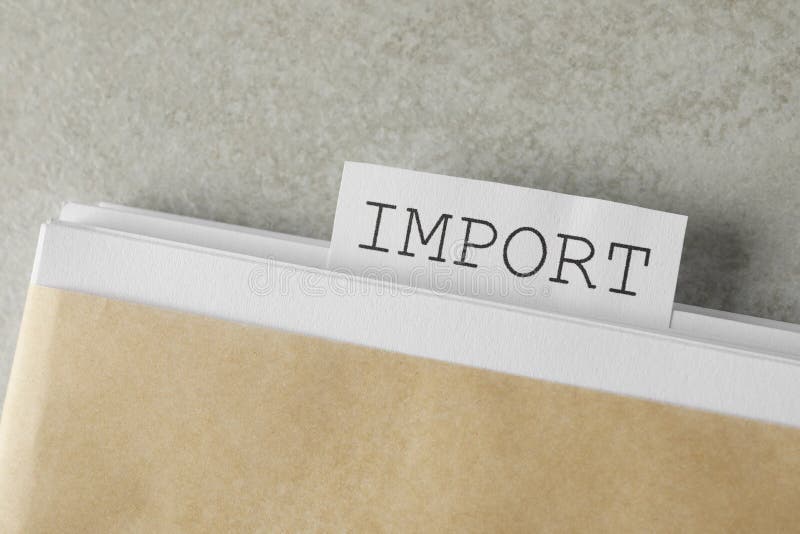 Note with Word Import in Documentation on Light Grey Table, Top View ...