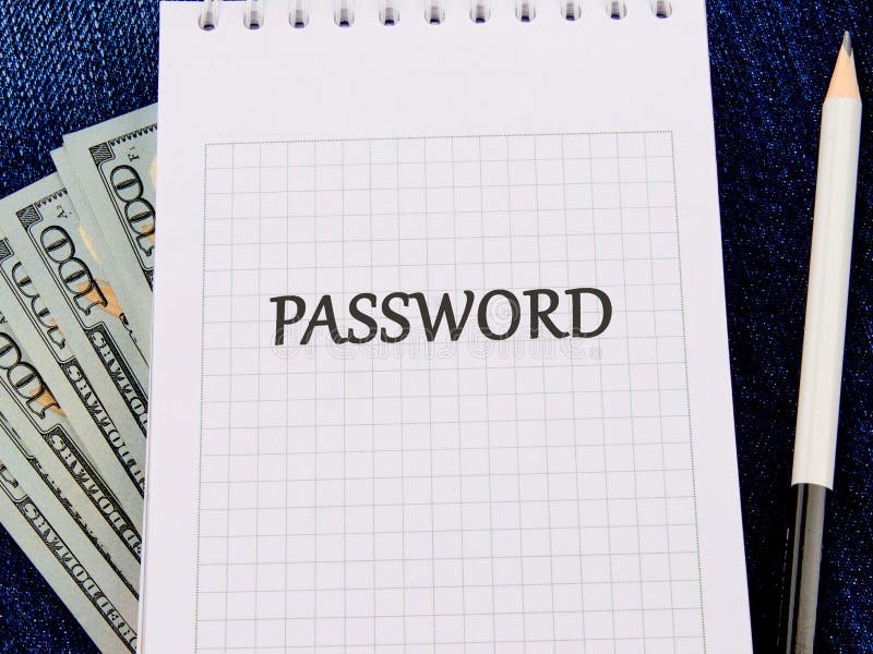 Note with the Word Password Written Prominently Alongside Currency ...
