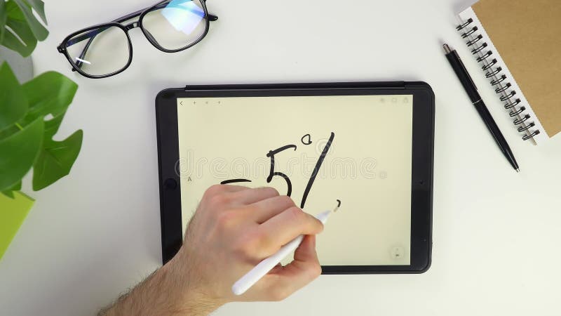 Write Note on Tablet Screen. Electronic Pencil for Widget Notes. Modern ...