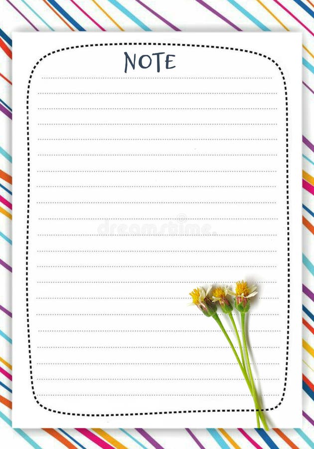 Note Writing Paper with Lemon Fruit Frame Pattern Template Graphic ...