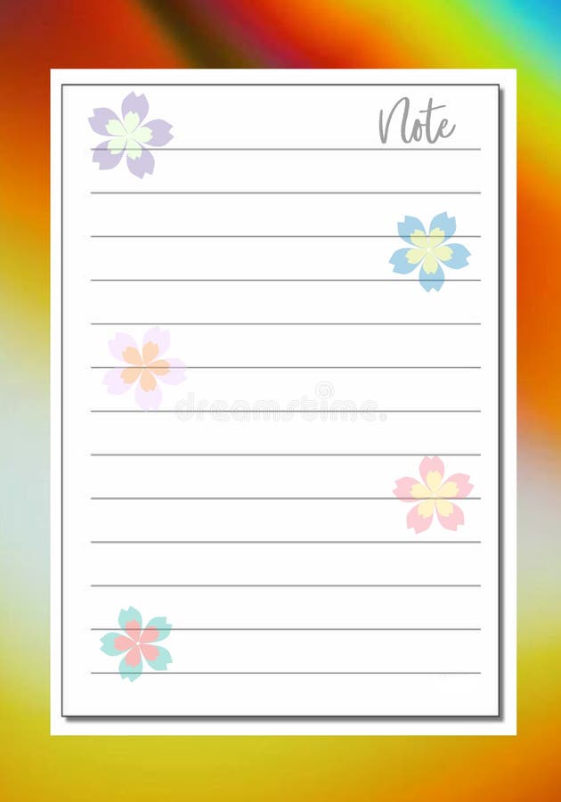 Note Writing Paper with Lemon Fruit Frame Pattern Template Graphic ...