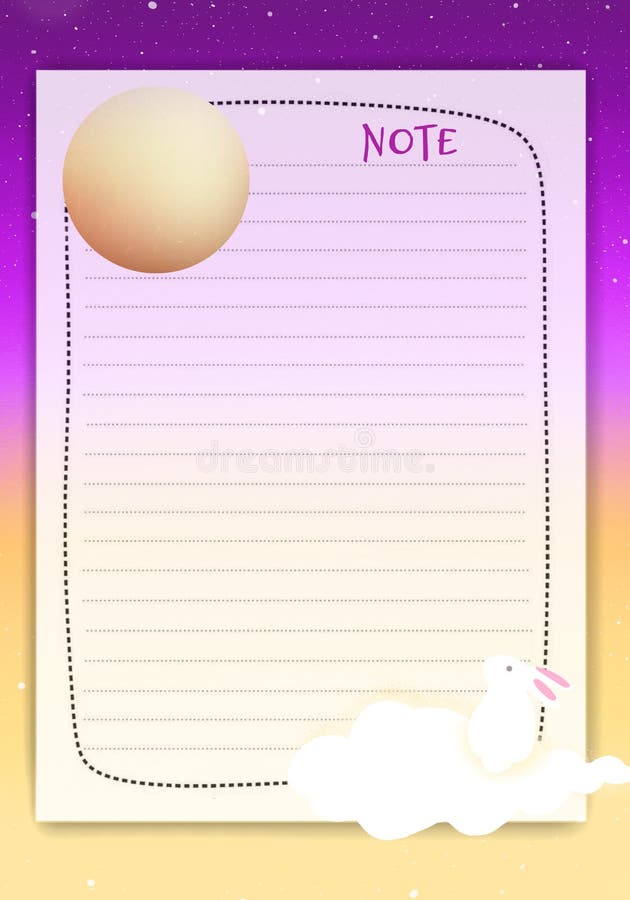 Note Writing Paper with Hibiscus Pink Flower Frame Pattern Template ...