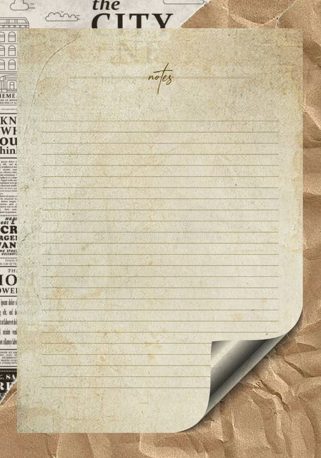 Note Writing Paper with Vintage Old Newspaper Frame Pattern Template ...