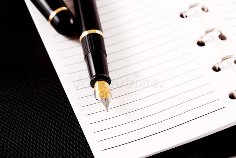 Fountain pen and paper stock image. Image of copy, lined - 10133493