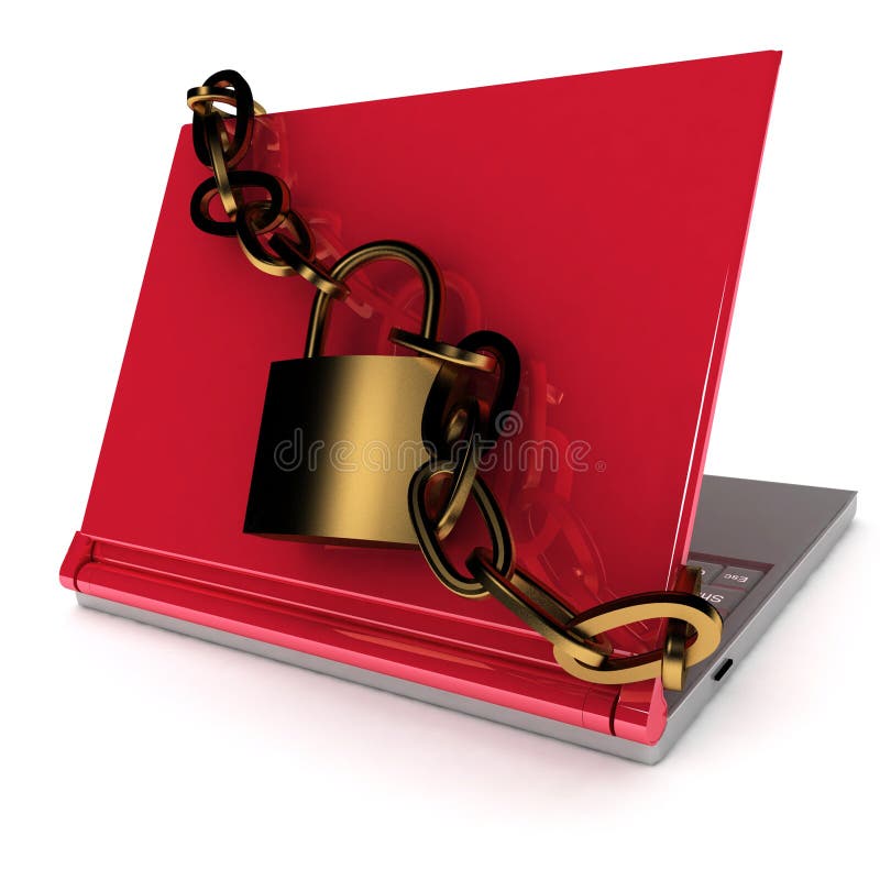 Notebook security stock illustration. Illustration of button - 11378265