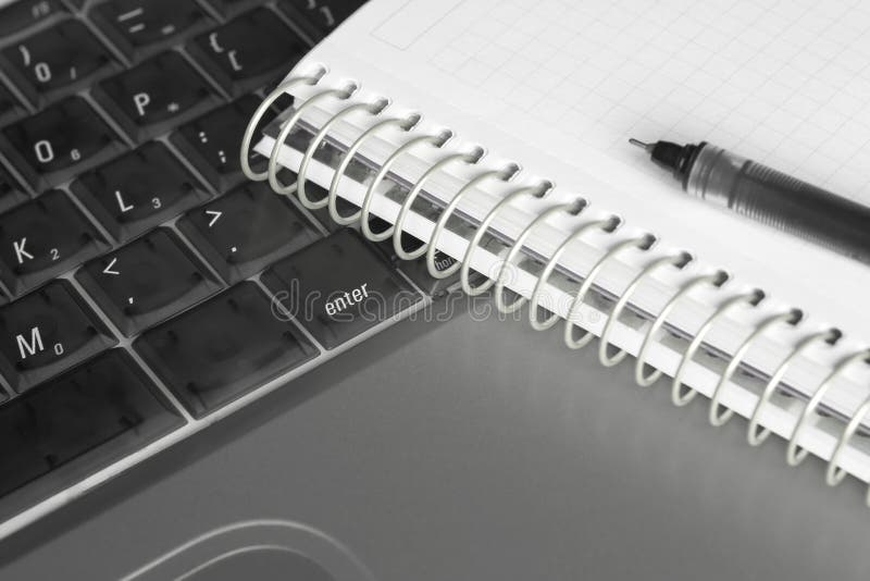 Pen Notebook Computer stock photo. Image of creative, mobility - 5932356