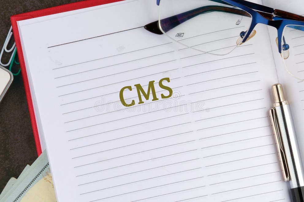 Notebook with the Abbreviation CMS Written in Bold Letters Alongside ...
