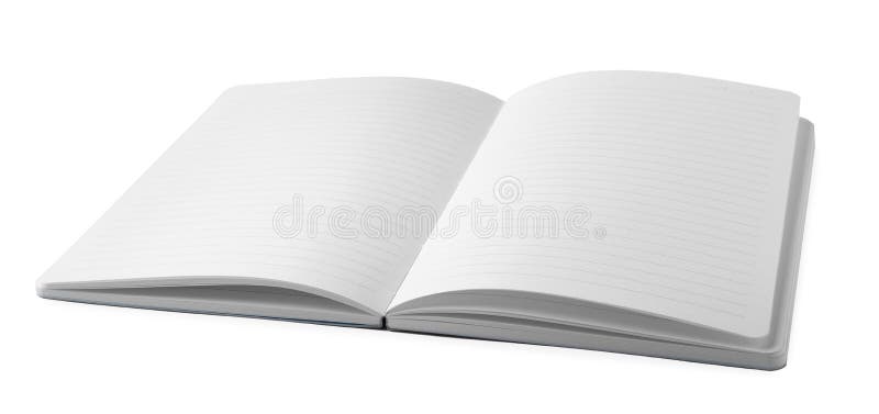 Notebook Aberto Estilo Com Folhas Em Branco Foto de Stock - Imagem de ...