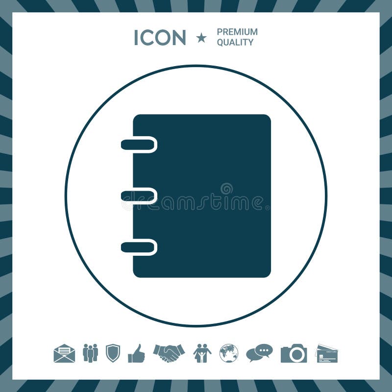 Notebook, Address, Phone Book Icon with Blank Cover Stock Vector ...