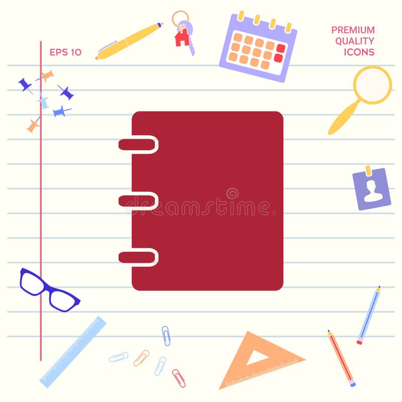 Notebook, Address, Phone Book Icon with Blank Cover Stock Vector ...