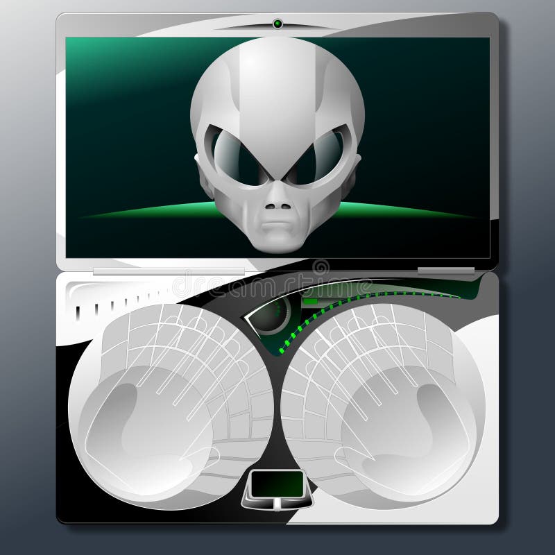 Notebook for aliens stock illustration. Illustration of keyboard - 53438568