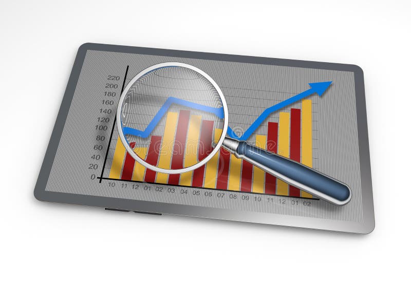 Notebook analyzing concept stock illustration. Illustration of annual ...