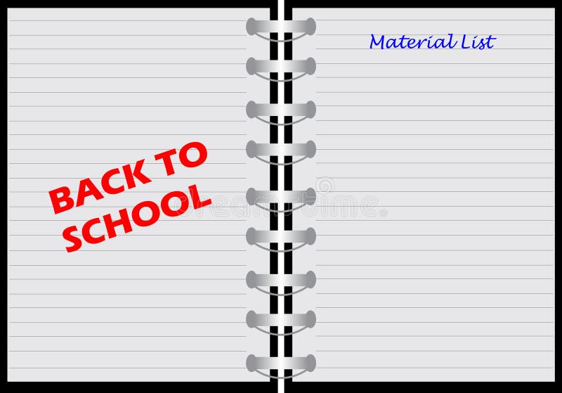 Notebook with Back To School Stock Vector - Illustration of label, copy ...