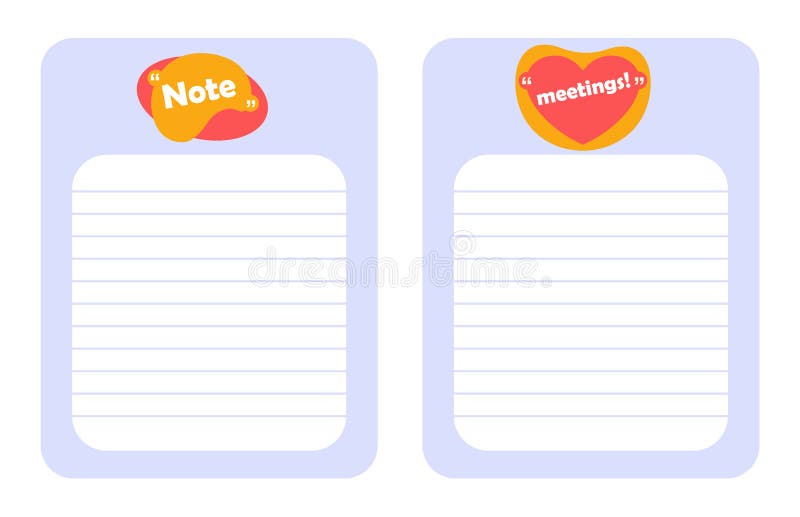 Notebook Background. Paper Sheets, Notes and Meetings. Cute Style ...