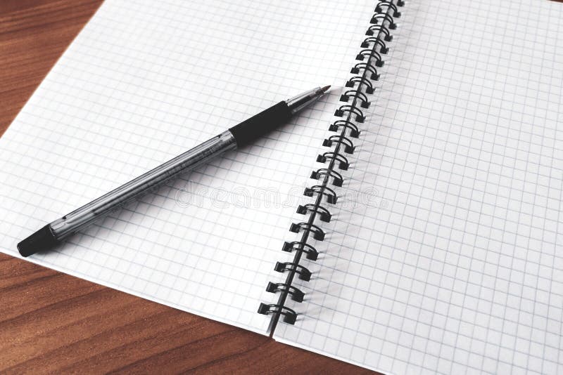 Notebook, Ball Pen. Open a Notebook with Pen Stock Photo - Image of ...