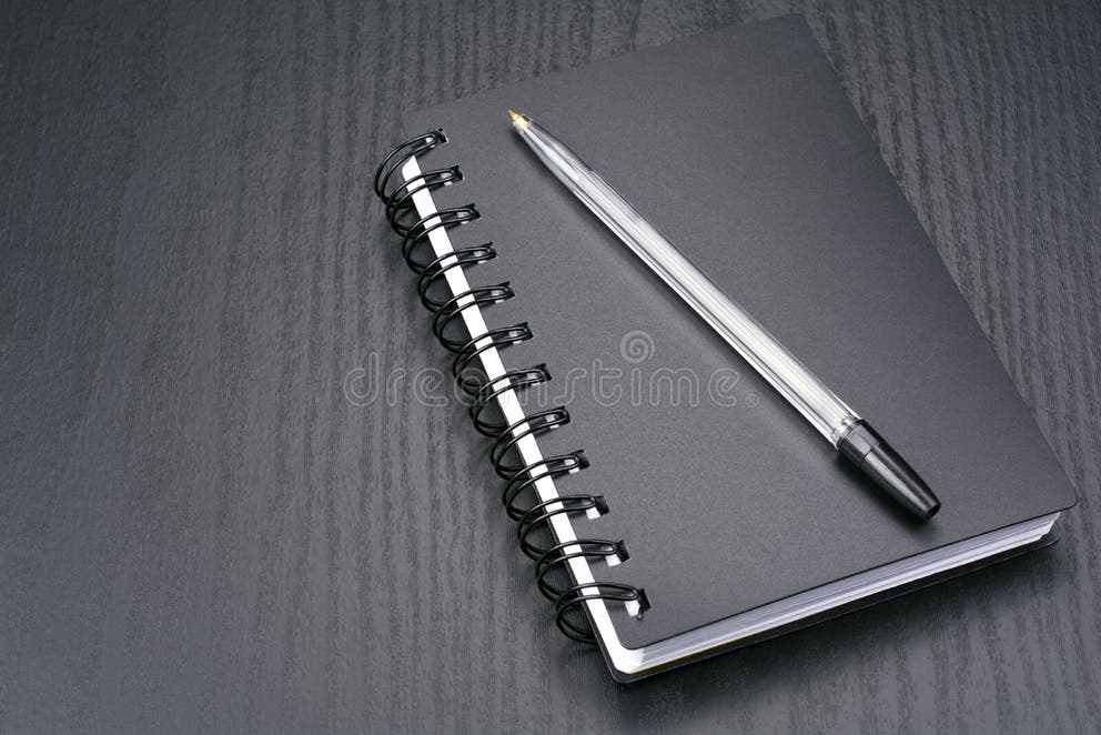Notebook and ballpoint pen stock image. Image of notebook - 57895995