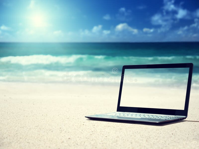 Notebook on the beach stock image. Image of summer, tropical - 37882267