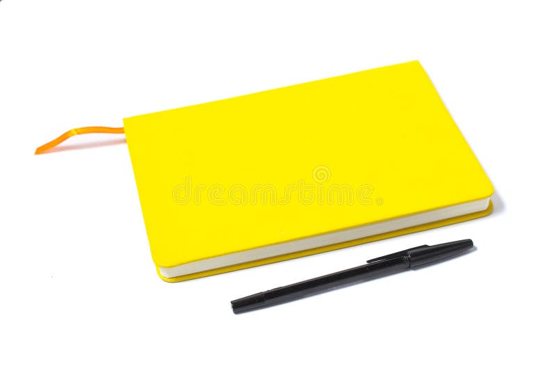 Notebook and Black Pen Isolated White Stock Photo - Image of closed ...