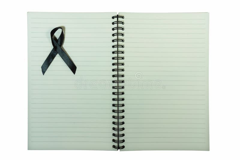 Notebook with black ribbon stock illustration. Illustration of aids ...