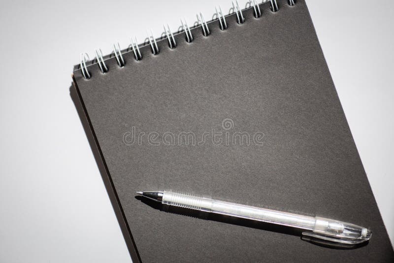Notebook with Black Sheets, New, Blank Page, Mock Up for Design Stock ...