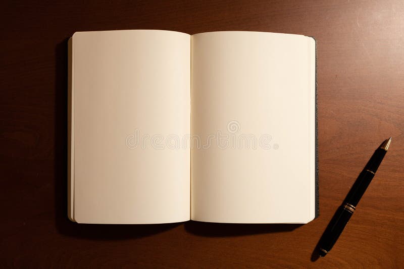 A Notebook with Blank Page Opened Stock Photo - Image of lateral, blank ...