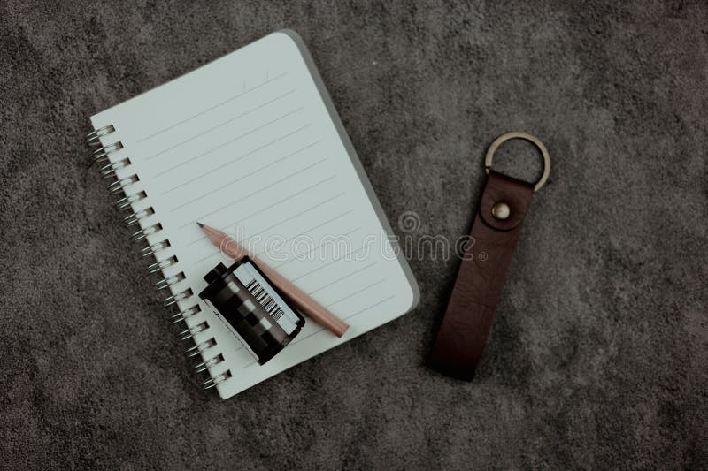 Notebook with Blank Space and Pencil and Roll Film. the Concept of ...
