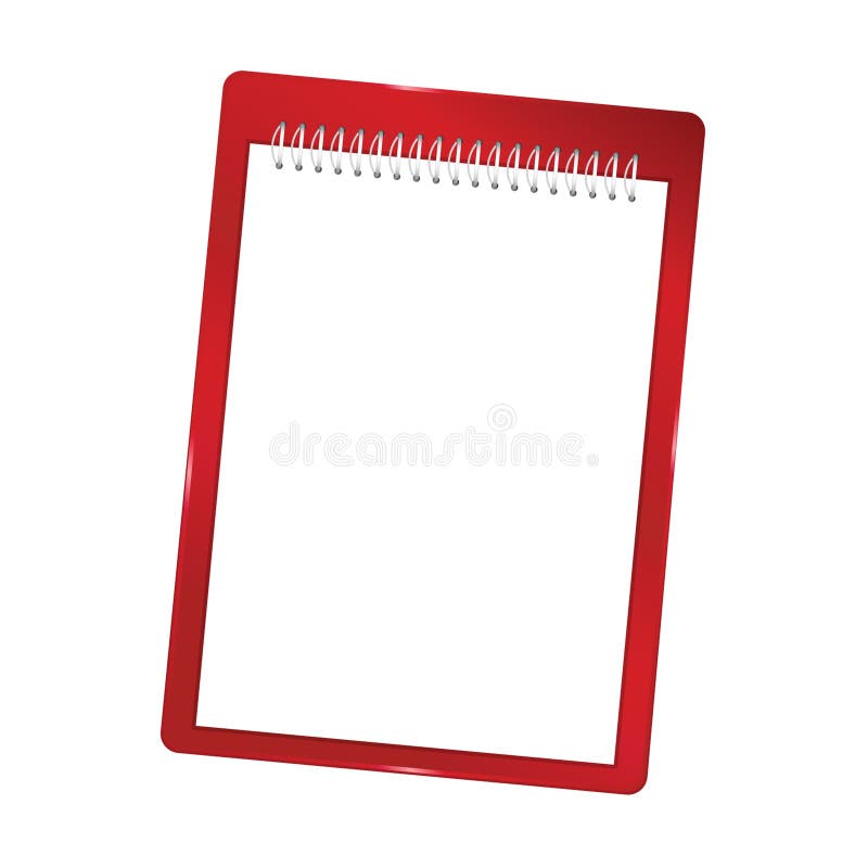 Notebook Blank with Spiral Red Stock Vector - Illustration of concept ...