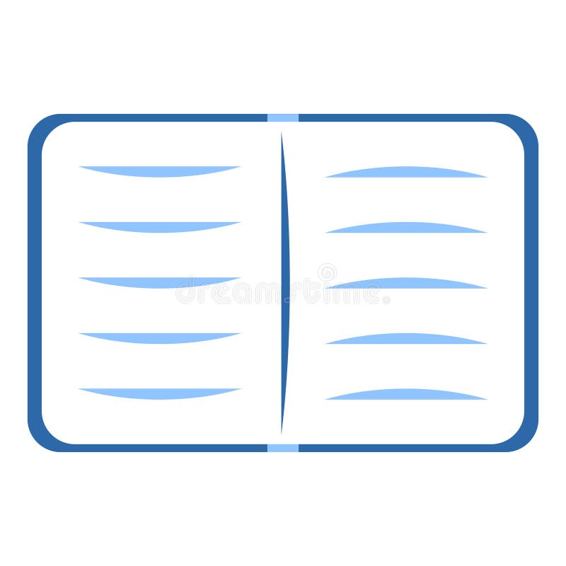 Notebook or Book in Cartoon Style. Vector Illustration Stock ...