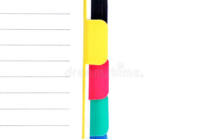 Notebook with bookmarks stock photo. Image of cover, page - 62106284