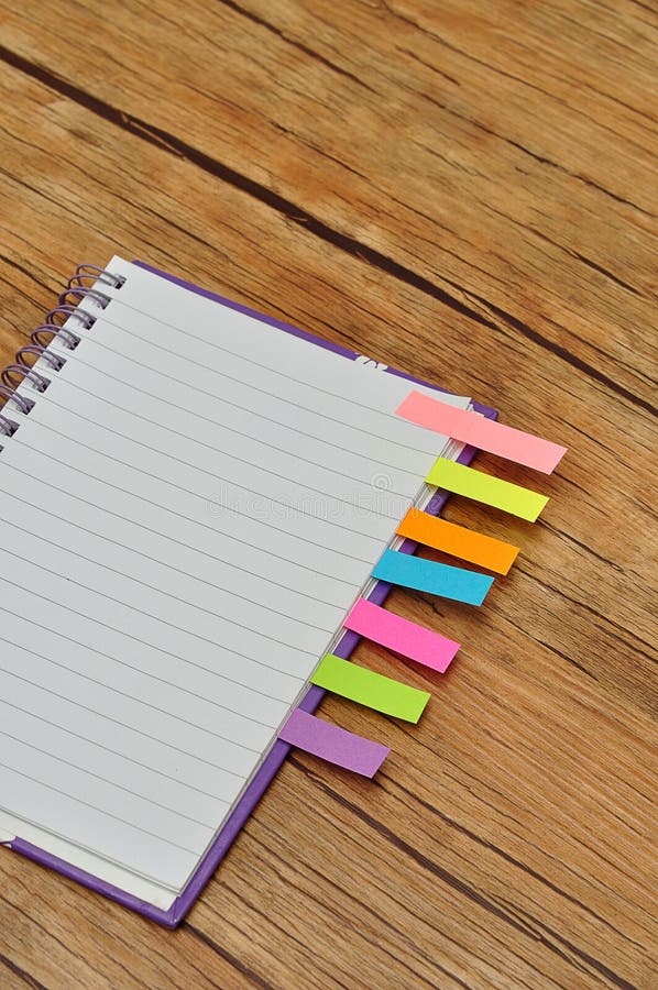 Notebook with bookmarks stock image. Image of concept - 71380255