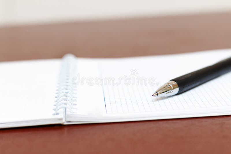 The Notebook in the Box with Pen Closeup Stock Photo - Image of message ...