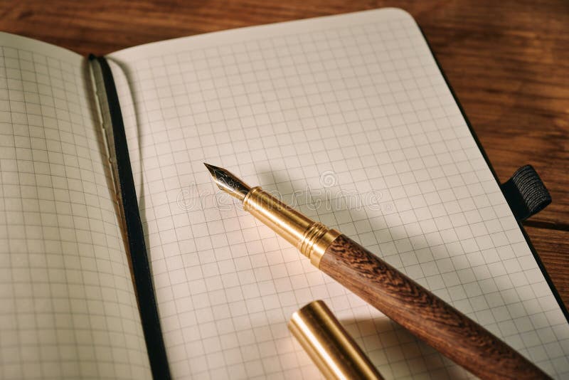 Notebook for daily Business Notes and Premium Ink Pen Stock Image ...